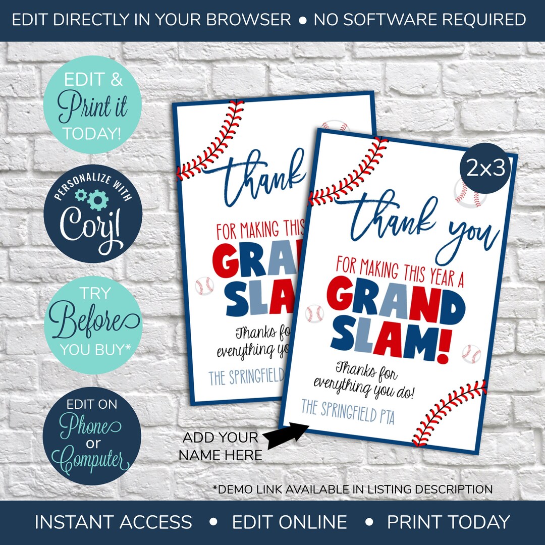 EDITABLE Baseball Appreciation Tag, Coach Appreciation Gift ...