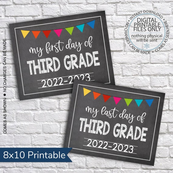 Printable First Day & Last Day of Third Grade 2022-2023 First - Etsy