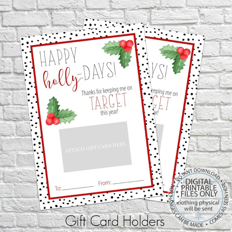 Printable Christmas Gift Card Holder, Thank You Gift Card Holders ...