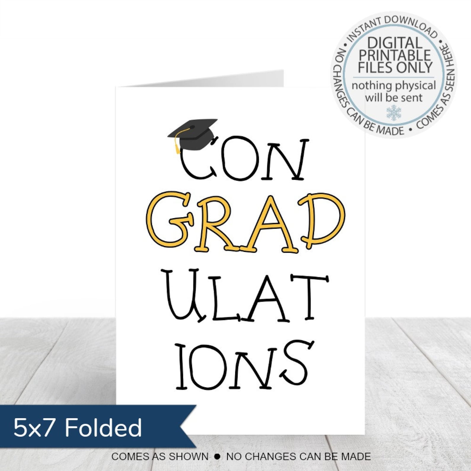 Printable Graduation Card, Congratulations Graduate, Folding Graduation ...
