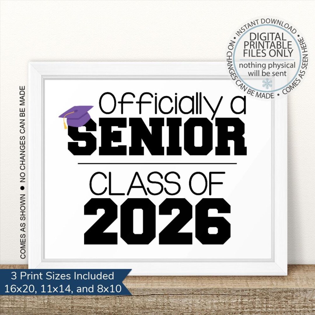 Printable I'm a Senior, First Day of Senior Year Sign, First Day, Back ...