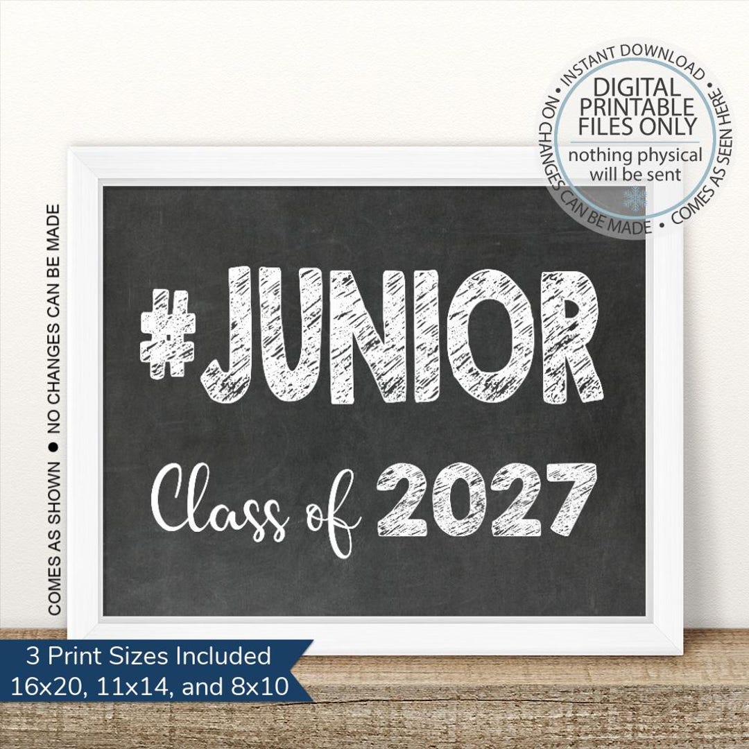 Printable Junior Class of 2027, First Day of Junior Year, First Day ...