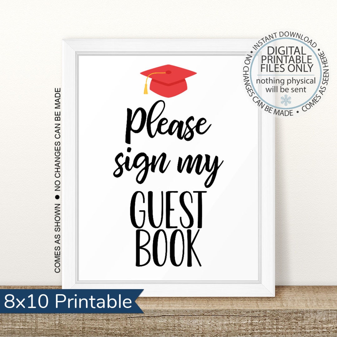 Graduation Guest Book Sign, Sign My Guest Book, Graduation Party, Open ...