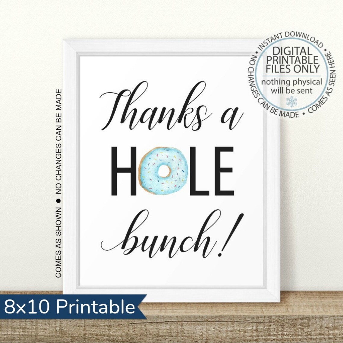 Thanks a Hole Bunch Sign Donut Thanks Sign Baby Sprinkle | Etsy