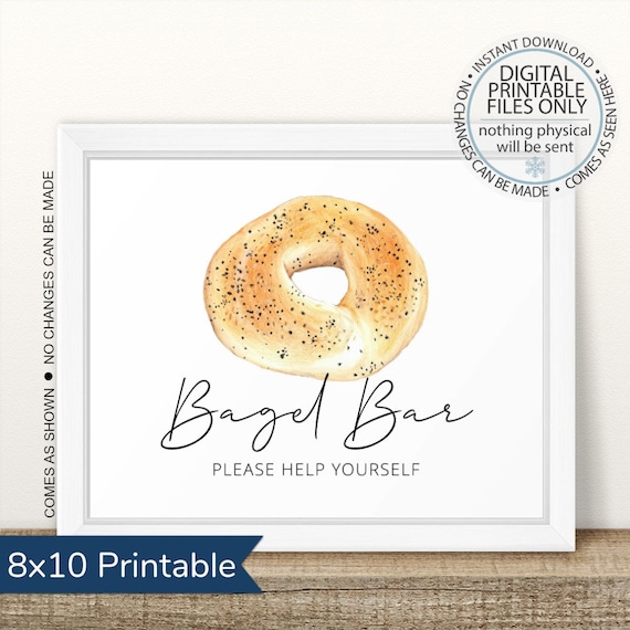 Printable Bagel Bar Sign Bagel Station Sign Bagel Bar | Etsy