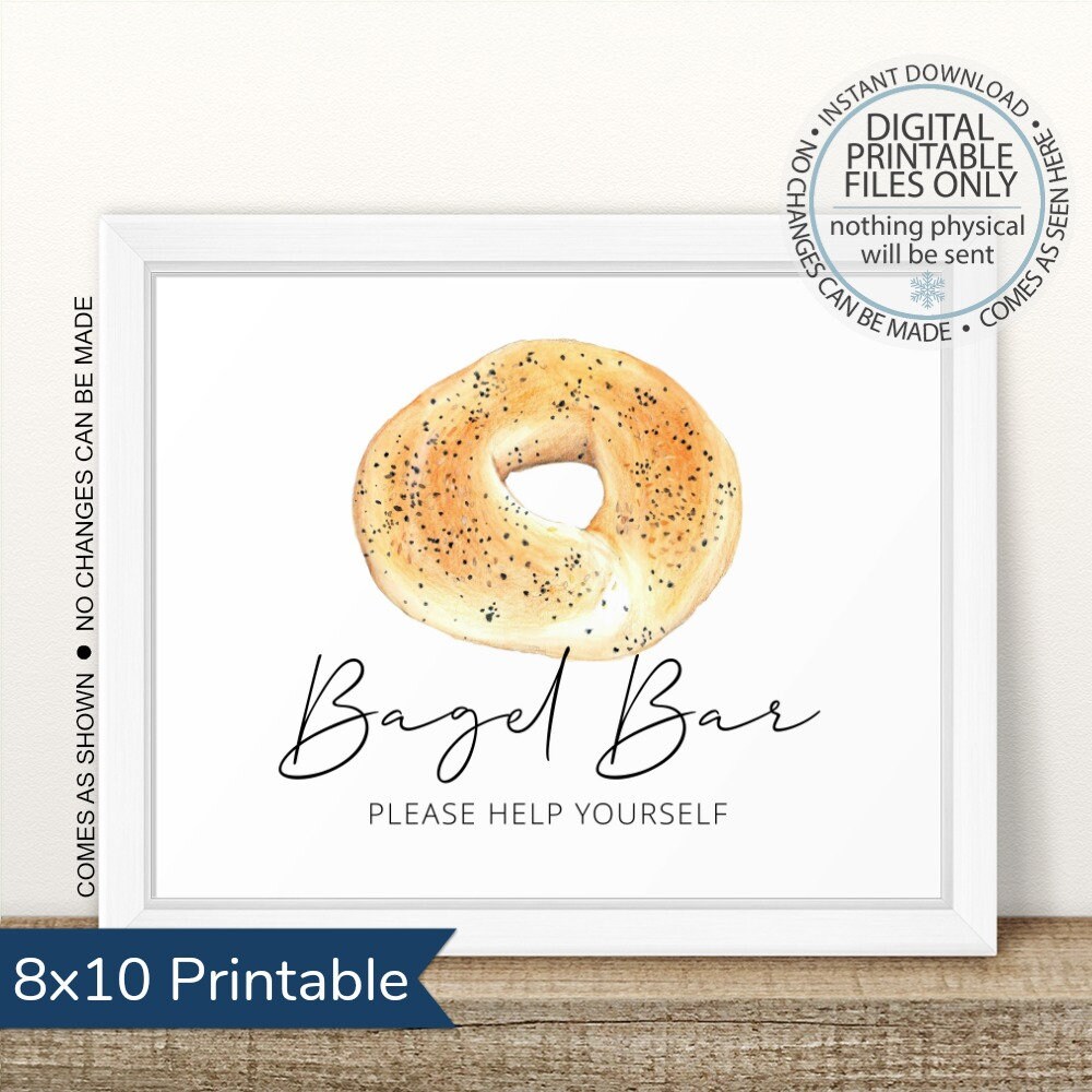 Printable Bagel Bar Sign Bagel Station Sign Bagel Bar | Etsy