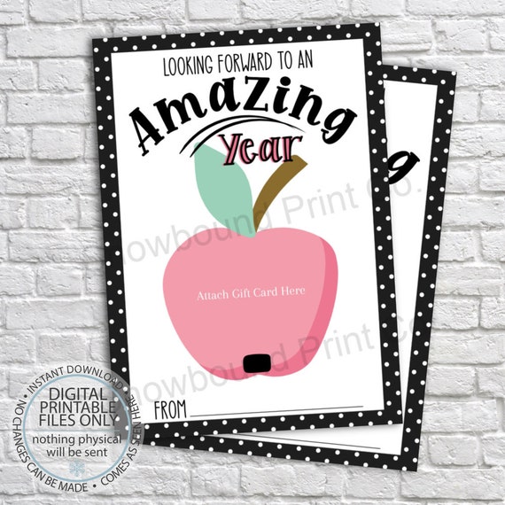 Printable Back to School Teacher Gift Looking Forward to an - Etsy