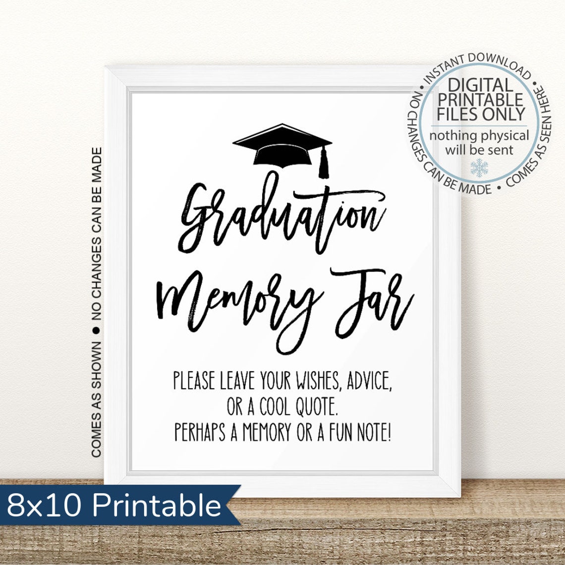Printable Graduation Memory Jar Sign Memory Jar Graduation - Etsy