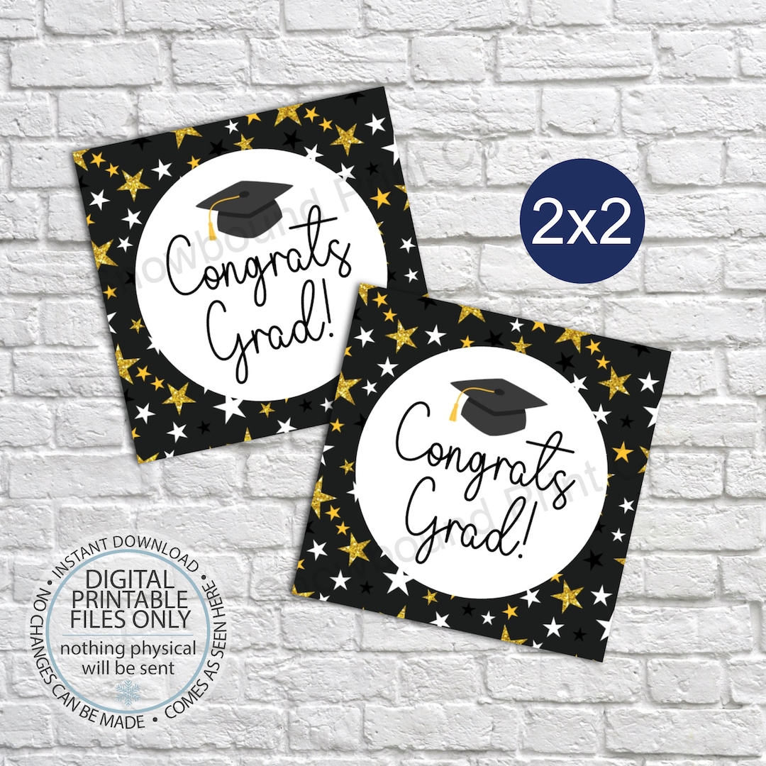 Printable Graduation Gift Tags, Class of 2024, High School, College ...