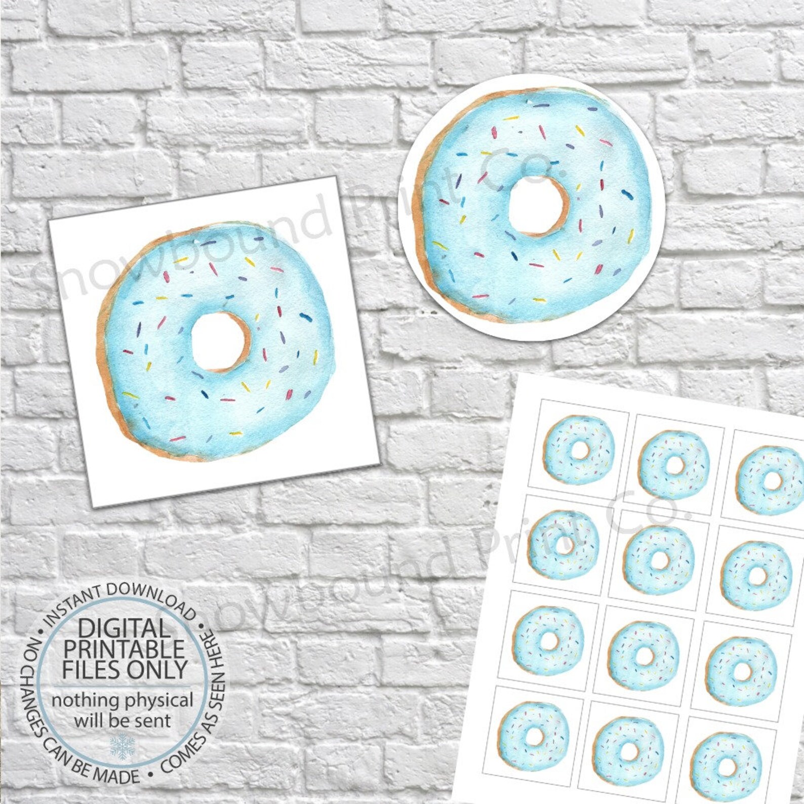 Printable Donut Favor Tag Donut Birthday Party Donut Thank | Etsy