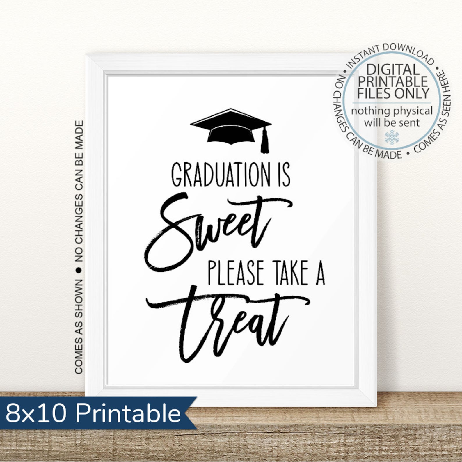 Graduation is Sweet Please Take a Treat Sign, Printable Graduation Sign ...