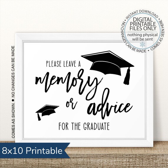 Printable Advice for the Graduate Sign High School - Etsy