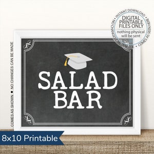 Graduation Party Salad Bar Sign, Open House Sign, Graduation Party ...