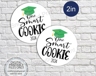 Printable Graduation Gift Tags, One Smart Cookie, High School ...