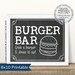 Printable Burger Bar Sign Printable Burger Table Sign - Etsy