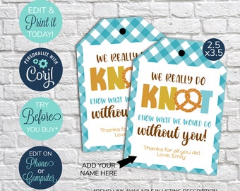 EDITABLE Pretzel Gift Tag Teacher Staff Employee School - Etsy