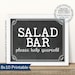 Printable Salad Bar Sign, Printable Salad Table Sign, Salad Station ...