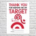 Printable Teacher Gift Thanks for Keeping Me on Target Gift - Etsy