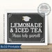 Graduation Party Lemonade and Iced Tea Sign, Open House Sign ...