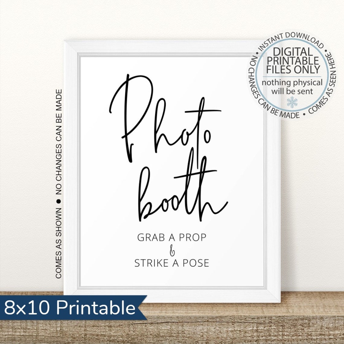 Printable Photo Booth Sign Grab a Prop and Strike a Pose - Etsy