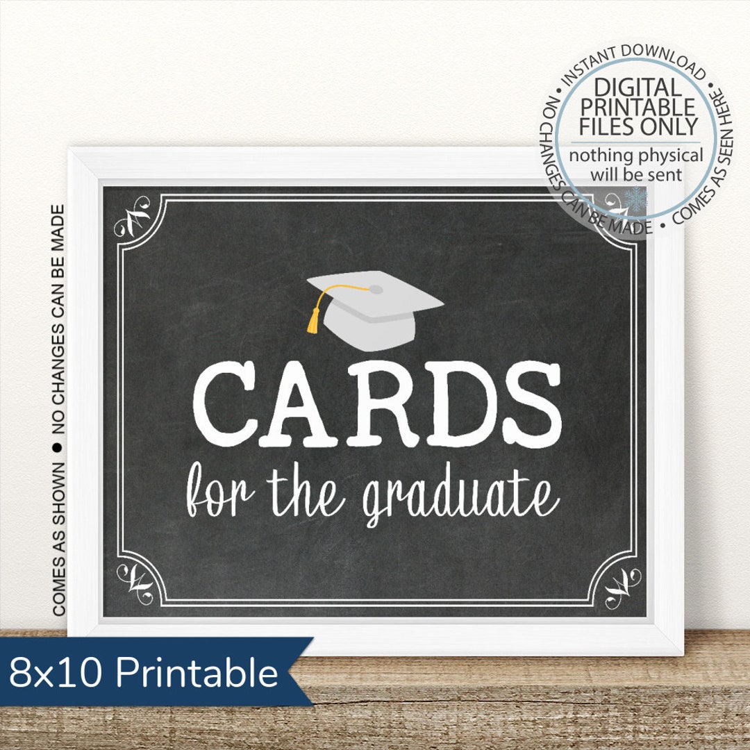 Printable Cards for the Graduate, Printable Graduation Sign, Class of ...