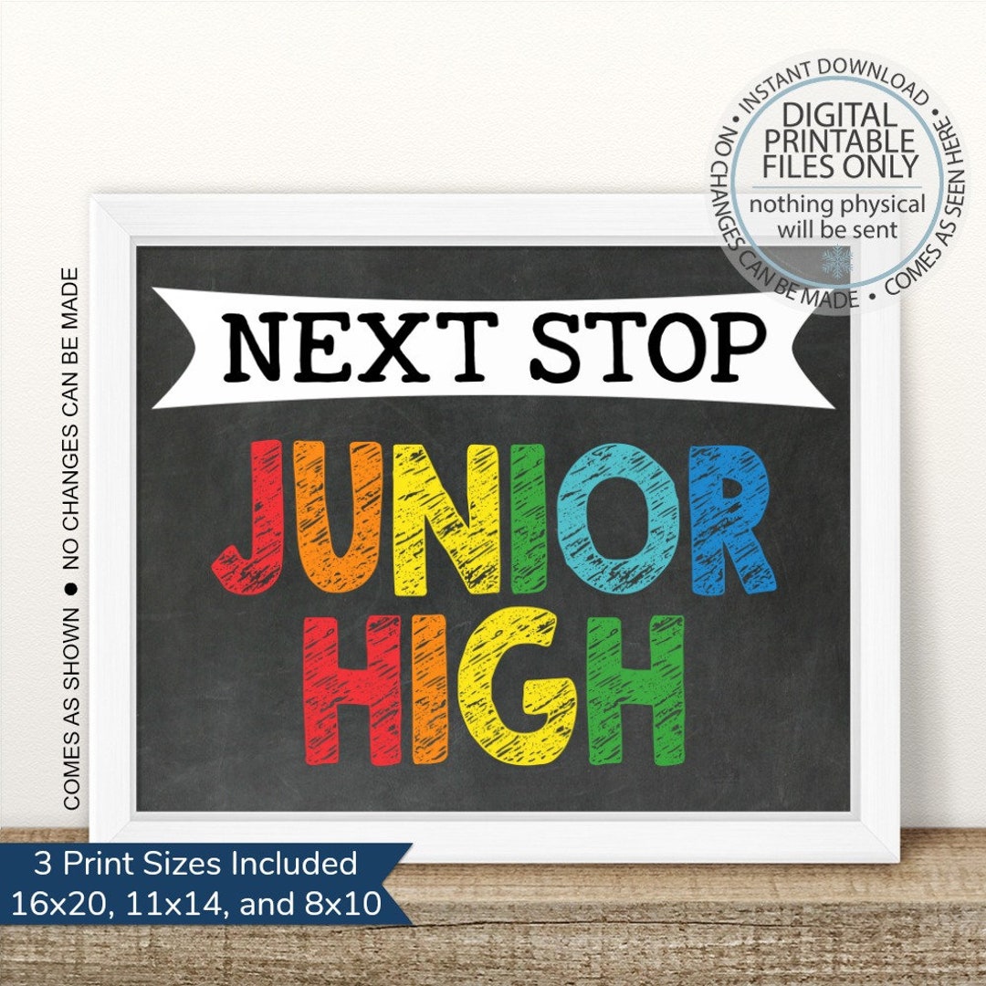 Printable Next Stop Junior High, 5th Grade, 6th Grade, Middle School ...