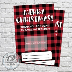Printable Christmas Gift Card Holder, Thank You Gift Card Holders ...