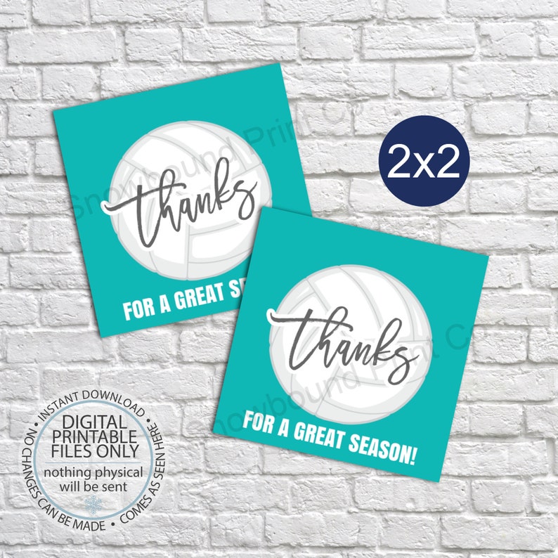 Printable Thank You Gift Tag for Volleyball Coach Gift Idea - Etsy