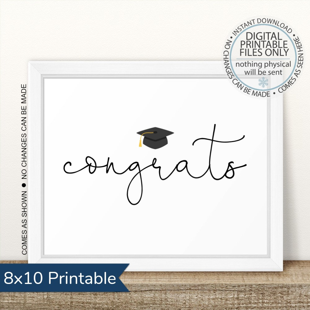 Printable Graduation Sign, Congrats Graduation Sign, Class of 2026 ...