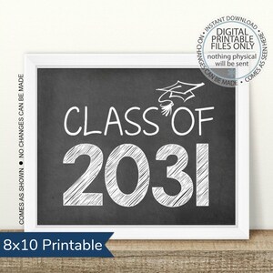 Printable Class of 2031 Graduation Sign, Senior Pictures Photo Prop ...