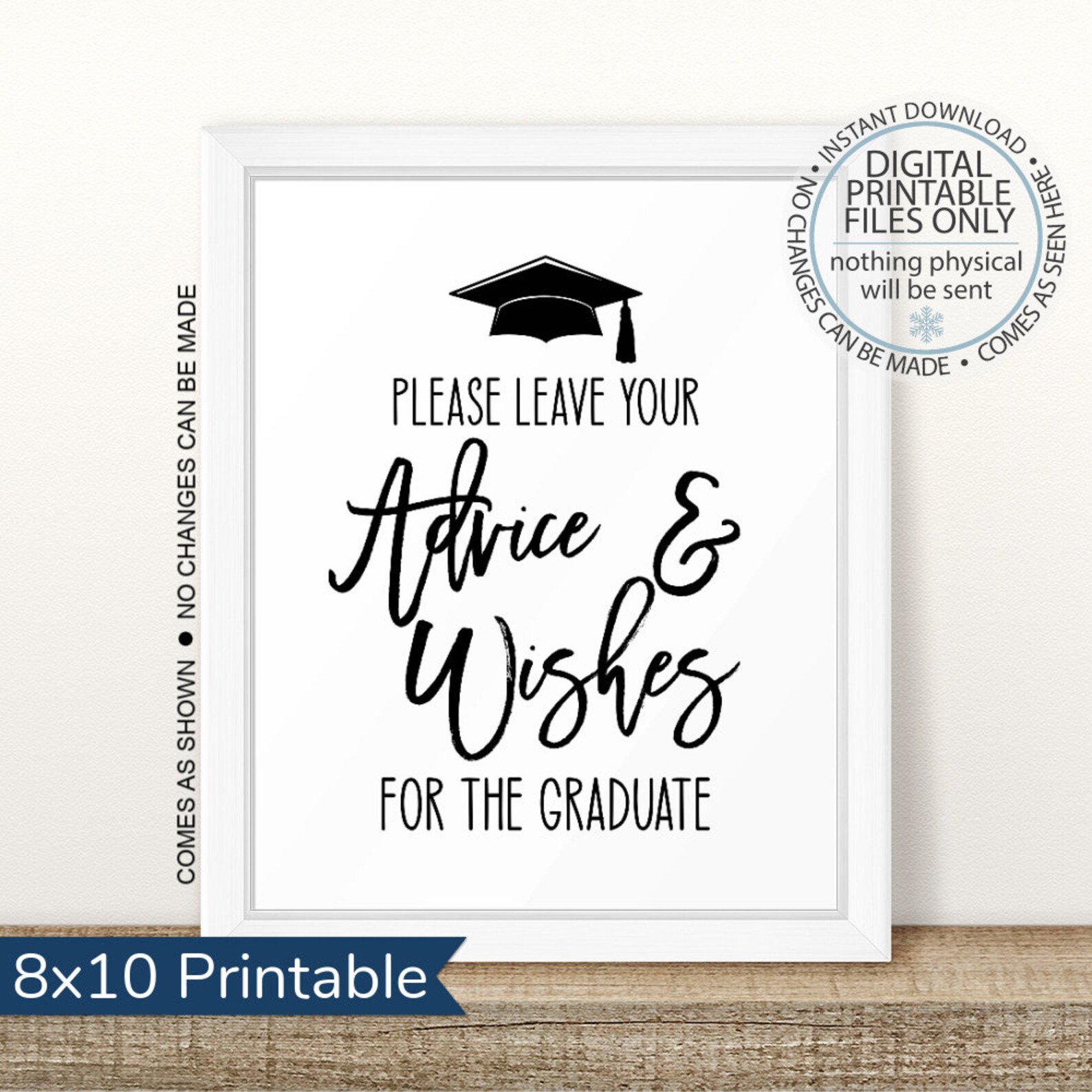 Printable Advice for the Graduate Sign High School - Etsy