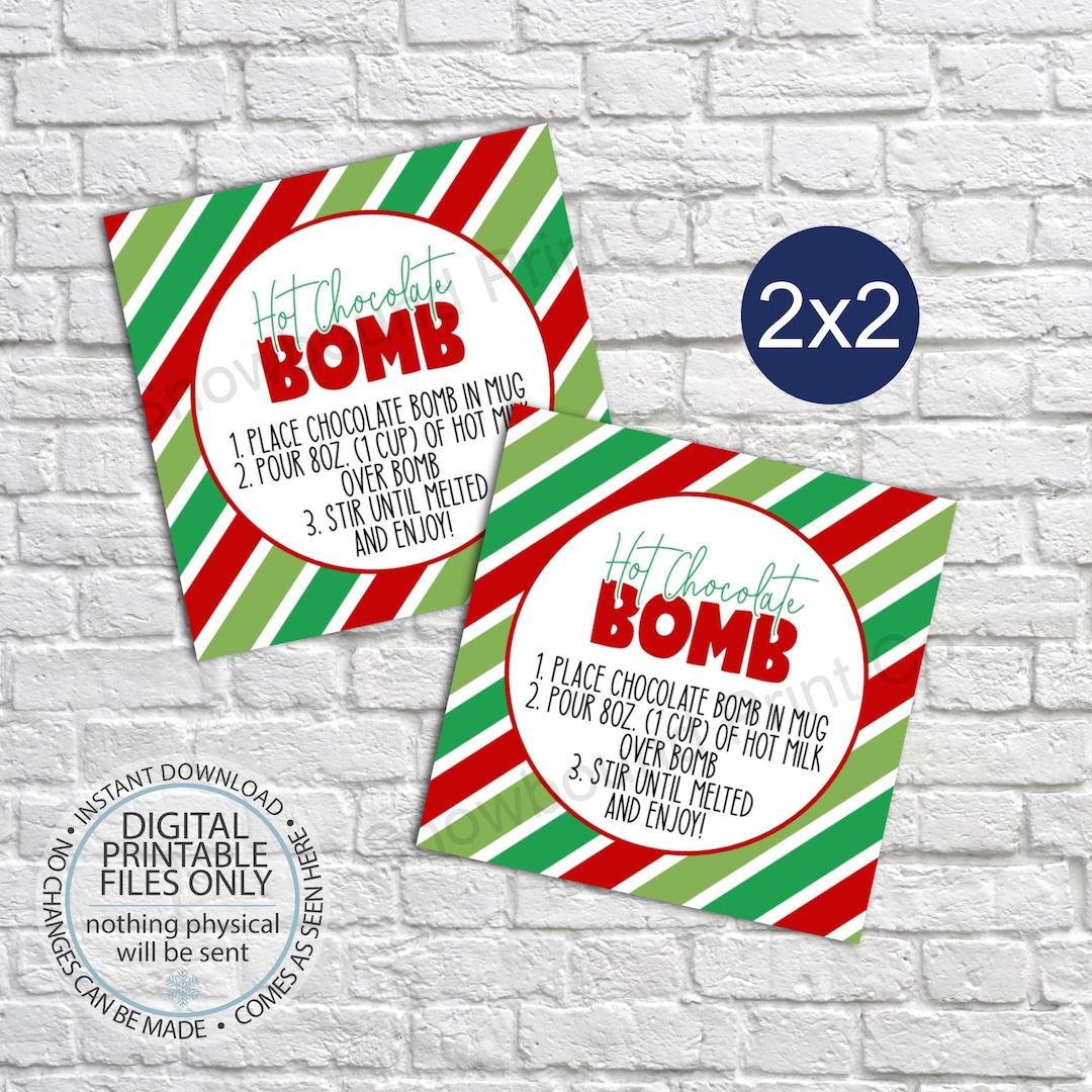 Printable Hot Chocolate Bomb Tag, Christmas Hot Cocoa Bomb Tag, You're ...