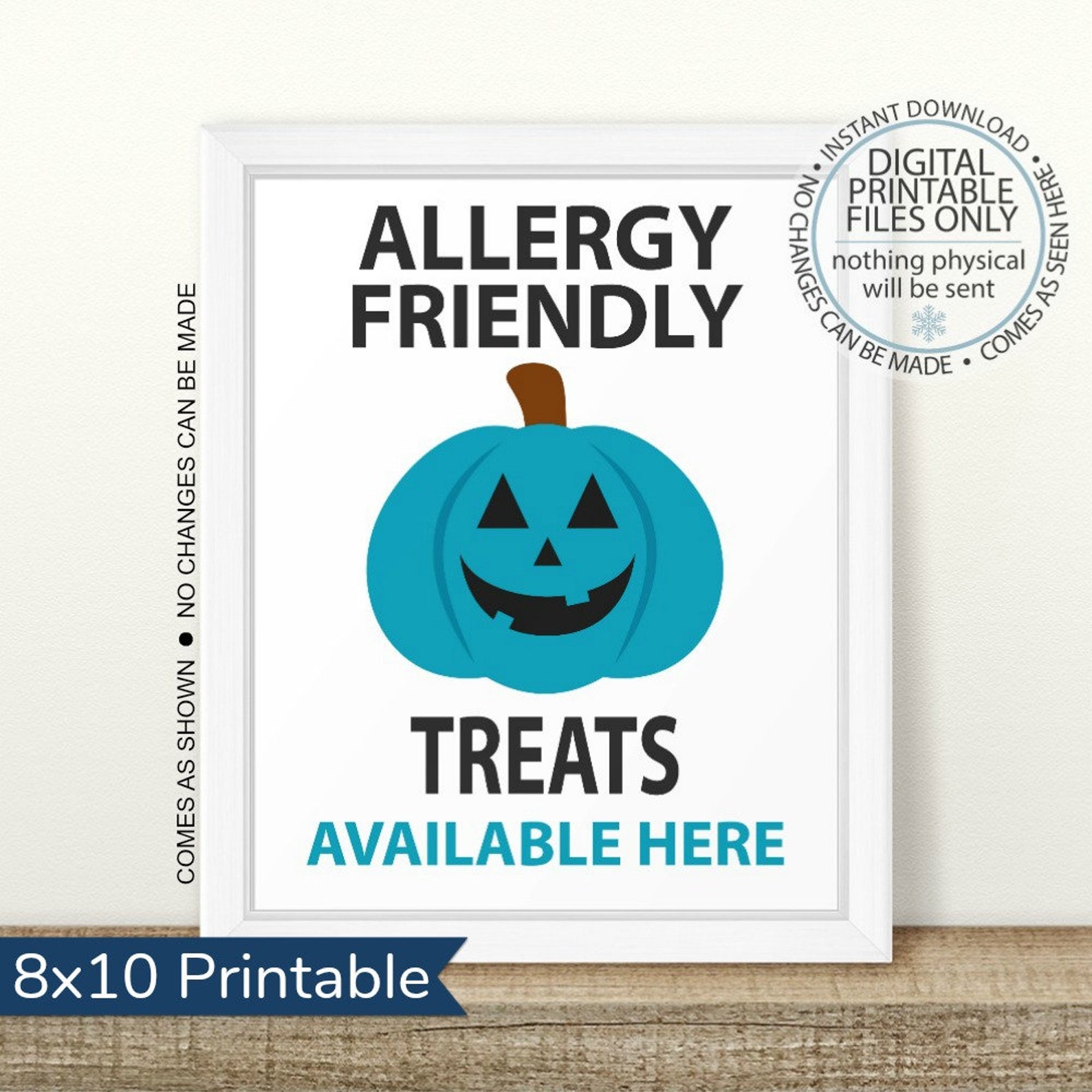 Printable Halloween Teal Pumpkin Project Sign Allergy Safe - Etsy