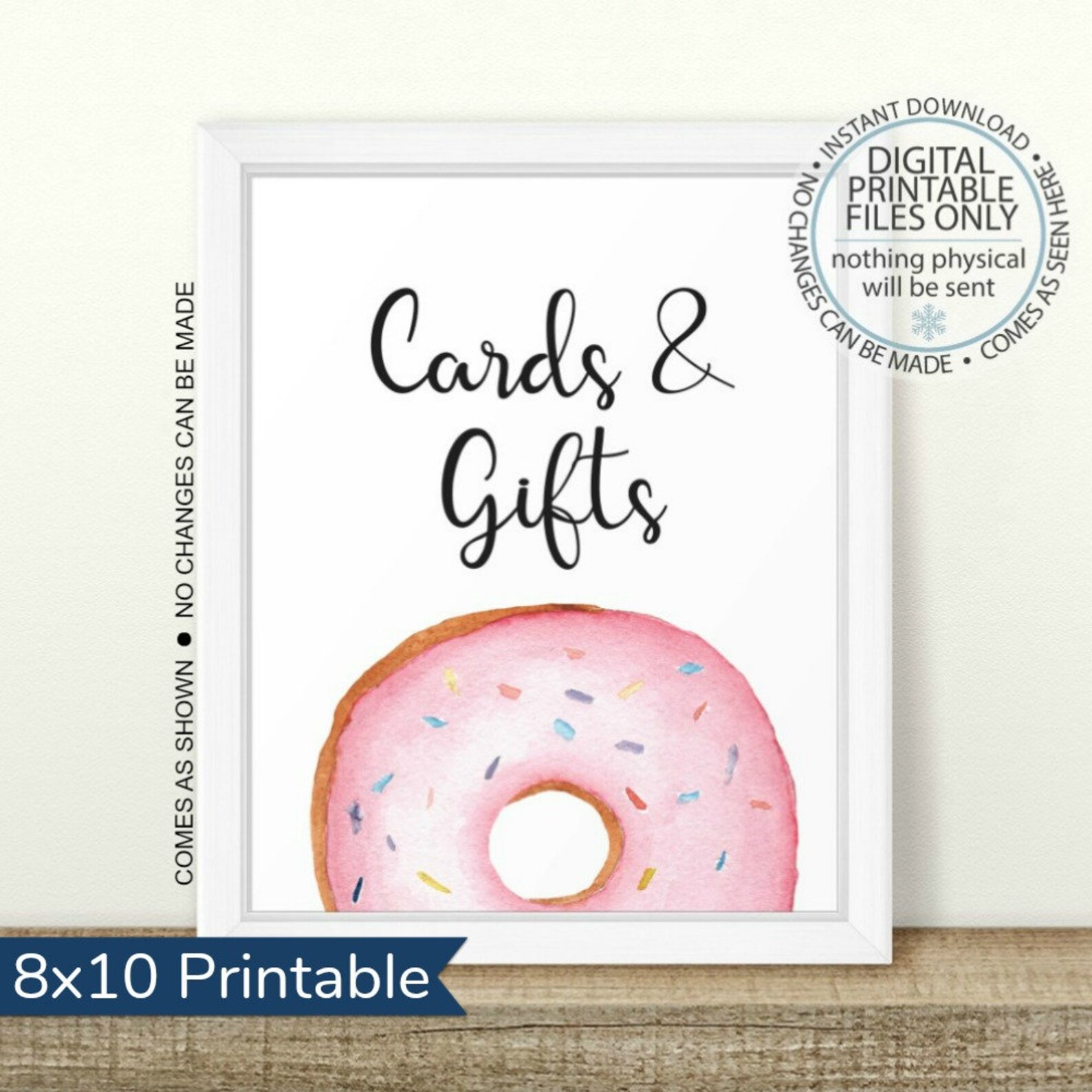 Printable Cards and Gifts Sign Pink Donut Decorations Baby - Etsy