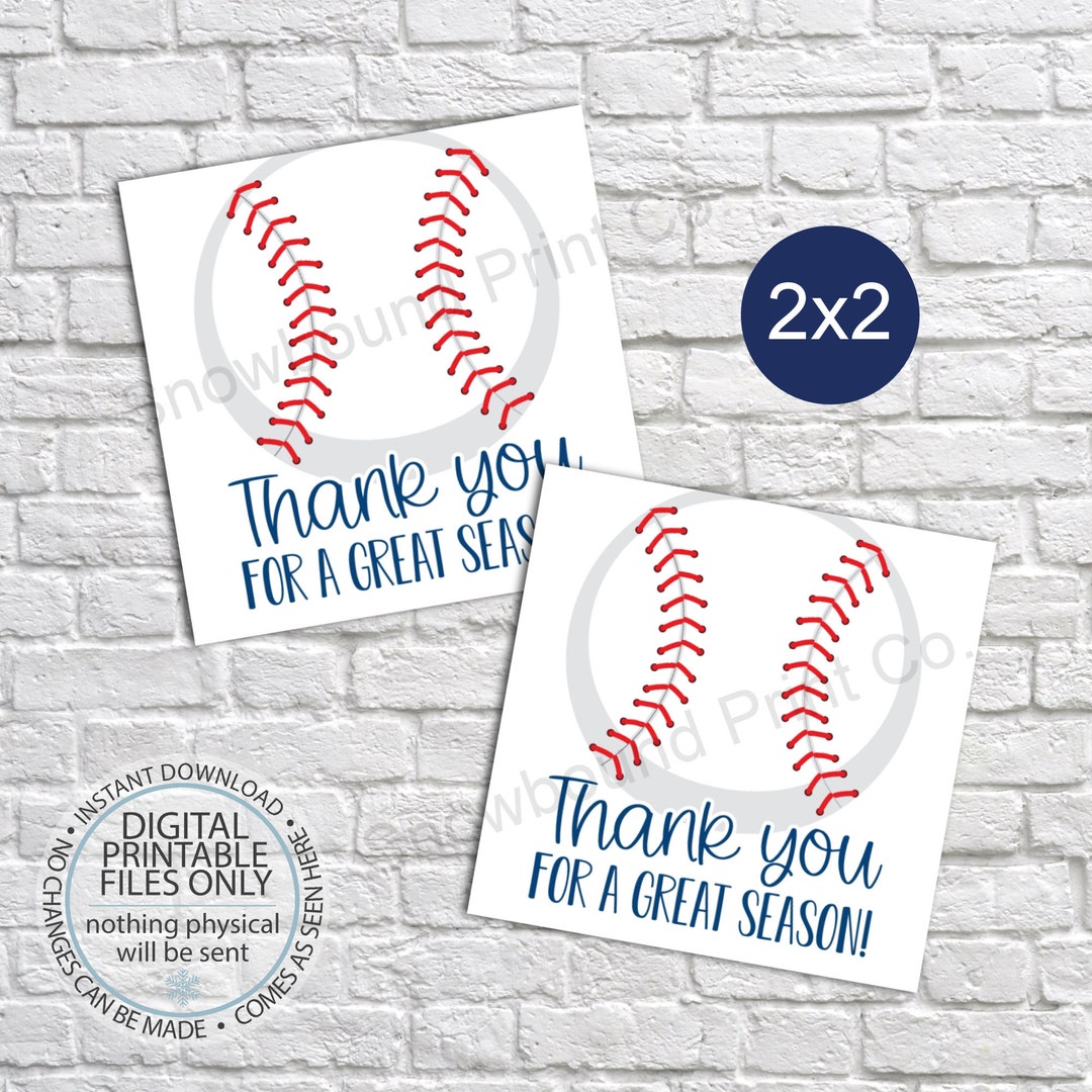 Printable Thank You Gift Tag for Baseball Coach, Gift Idea for Baseball ...