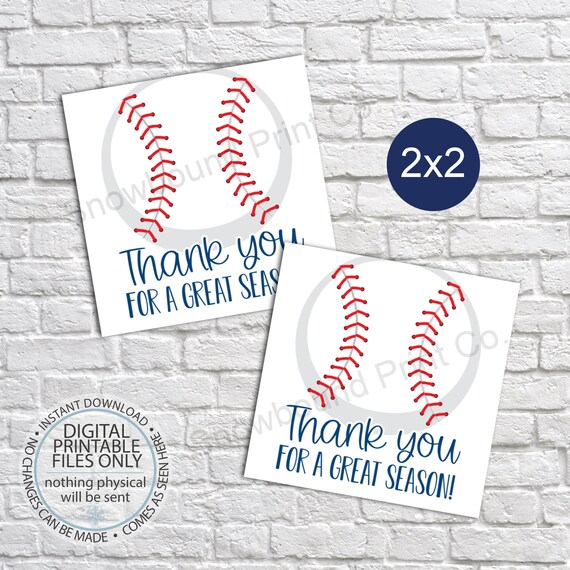 Printable Thank You Gift Tag for Baseball Coach Gift Idea for - Etsy