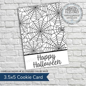 PRINTABLE Mini Cookie Card - 3.5"x5" - Happy Halloween, Halloween ...