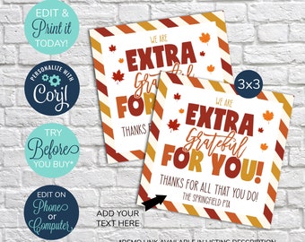 EDITABLE We Are Extra Thankful for You Tag Extra Gum Gift - Etsy