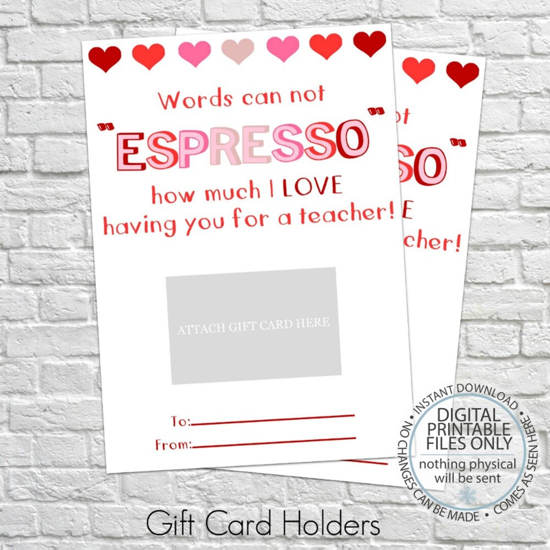 Printable Valentine's Day Gift Card Holder, Thank You Gift Card Holders ...