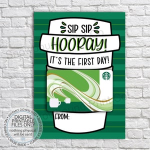 Printable Back to School Coffee Teacher Gift Card Holder, Sip Sip ...