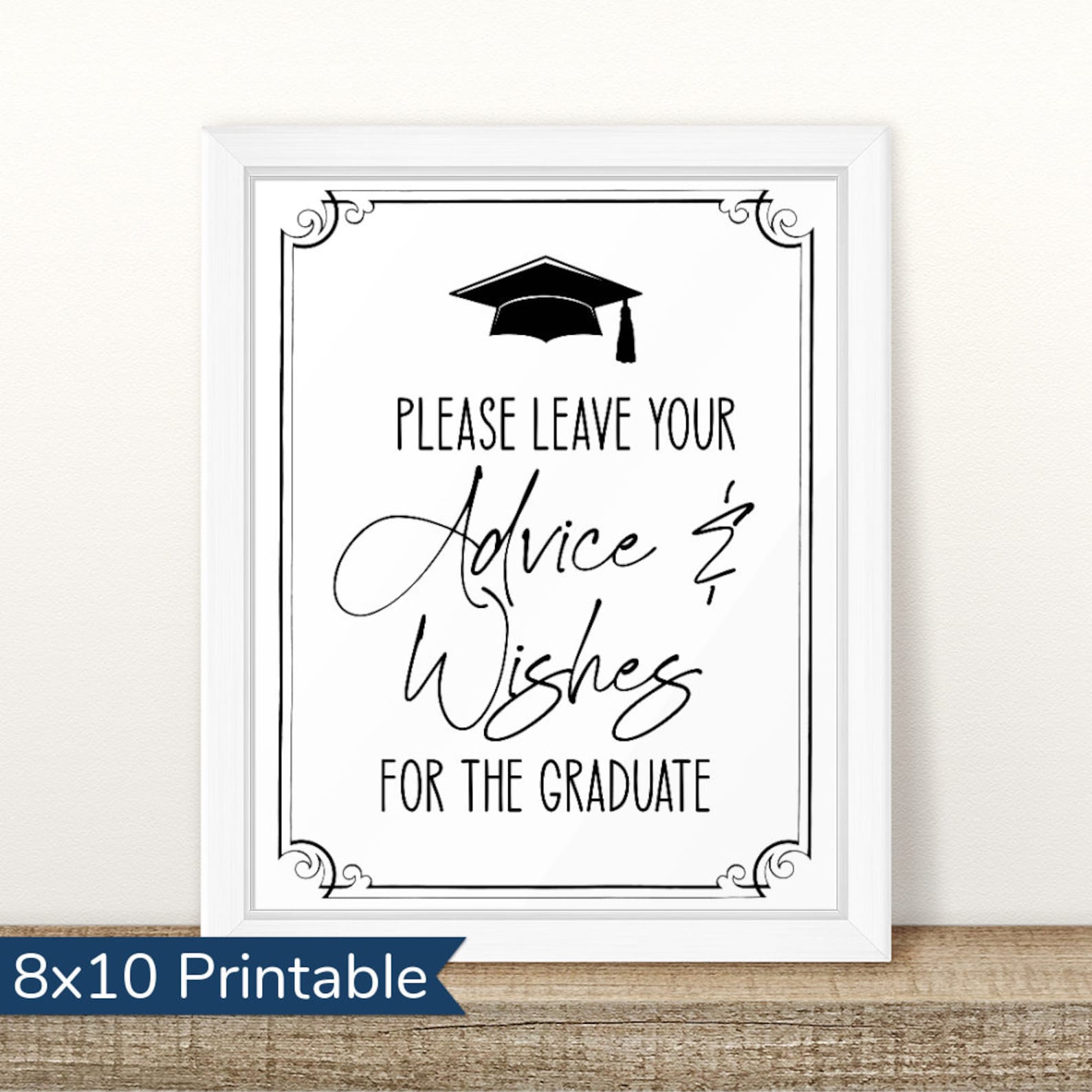 Printable Advice for the Graduate Sign, High School Graduation, College ...