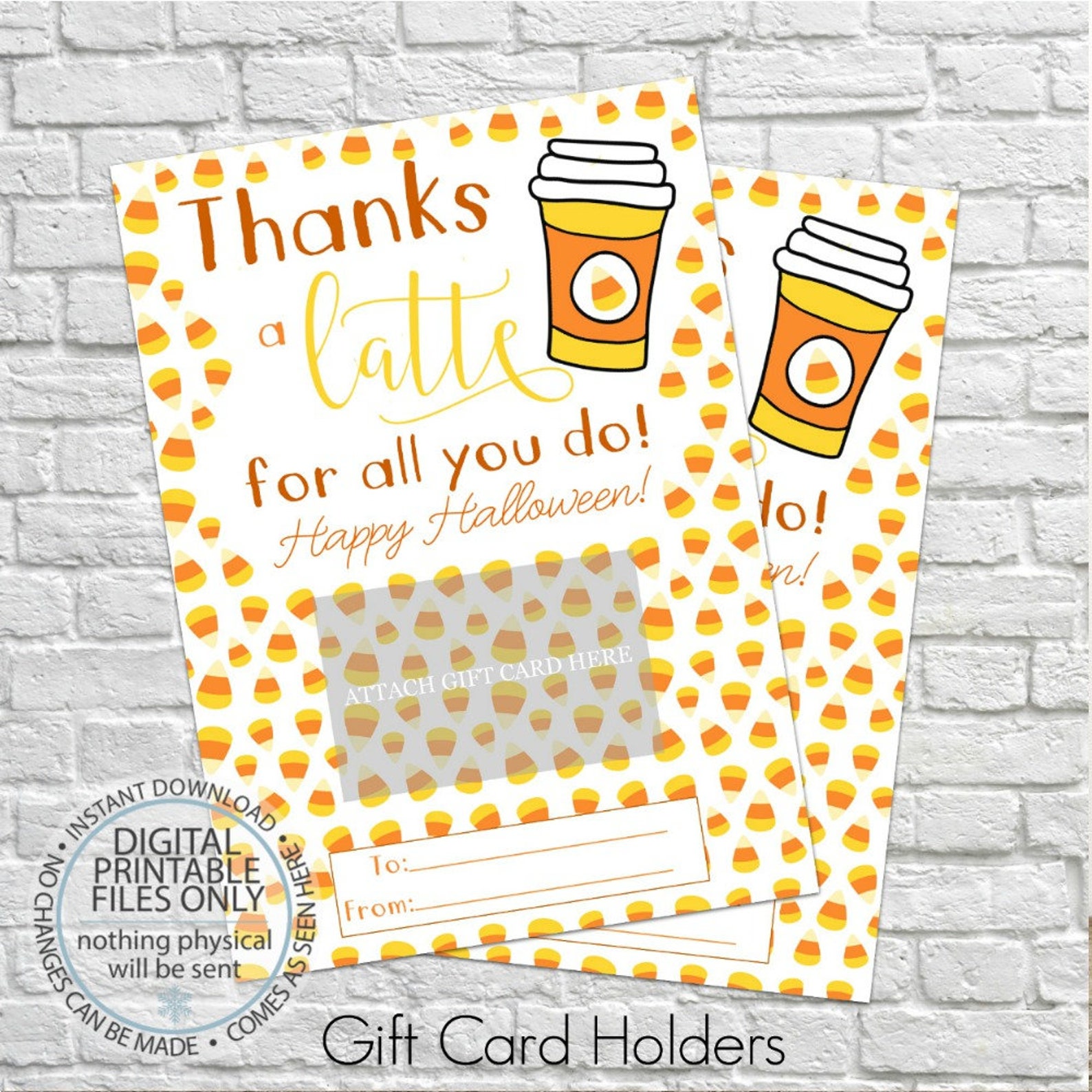 Printable Halloween Gift Card Holder Printable Gift Card | Etsy