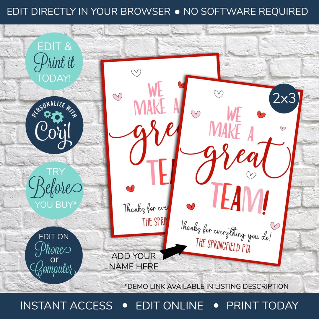EDITABLE Valentine's Day Appreciation Gift Tag, Teacher Staff Employee ...