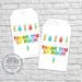 Popsicle Favor Tags, Popsicle Birthday, Thank You Tags, Summer Party ...
