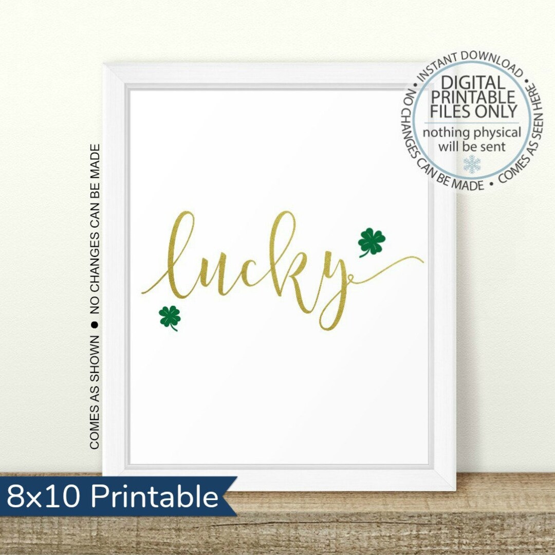 Lucky, Shamrock Printable, Shamrock Print, St. Patrick's Day Decoration ...