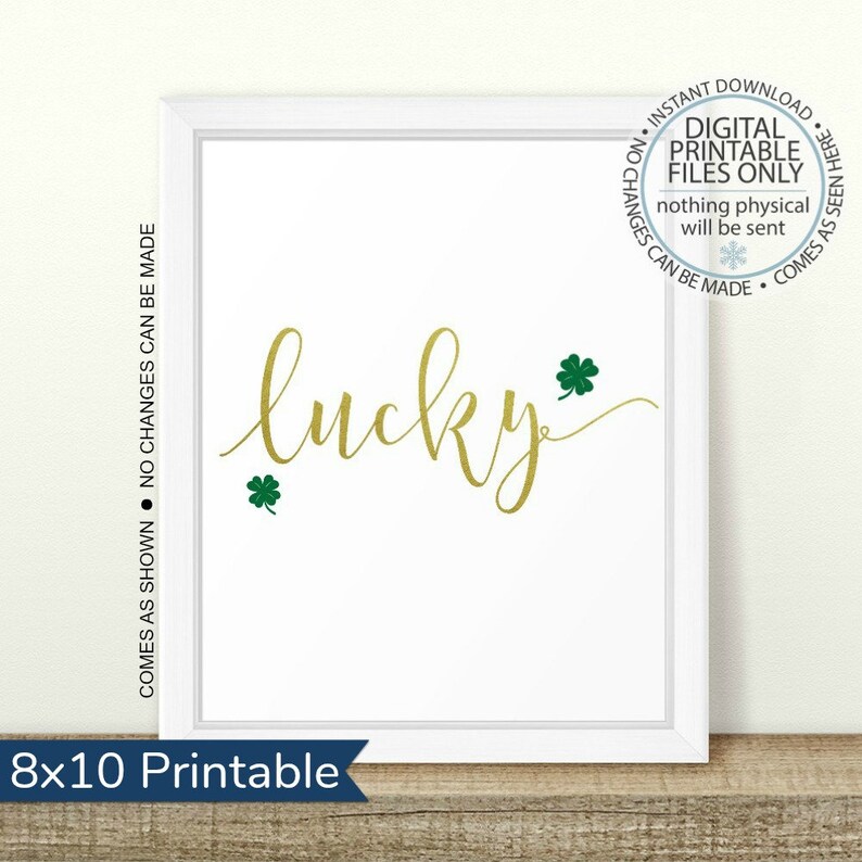 Lucky Shamrock Printable Shamrock Print St. Patrick's - Etsy