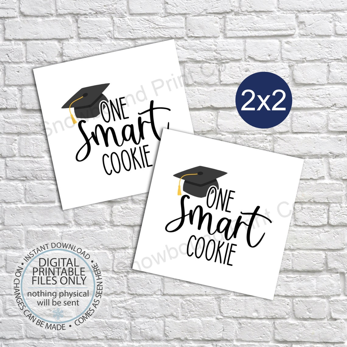 Printable Graduation Gift Tags One Smart Cookie High School - Etsy