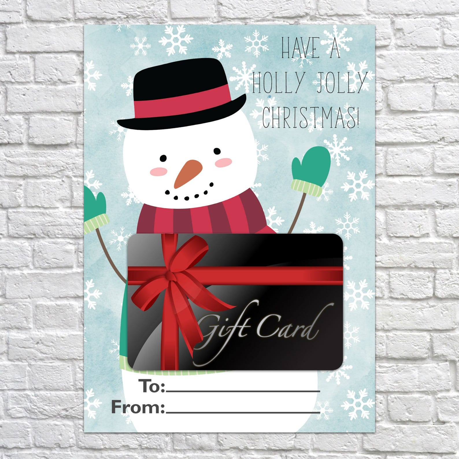 Printable Christmas Gift Card Holder Thank You Gift Card - Etsy