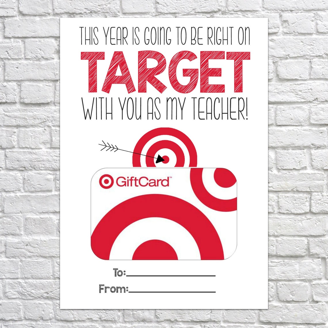 Printable Teacher Gift Right on Target Gift Card Holder - Etsy