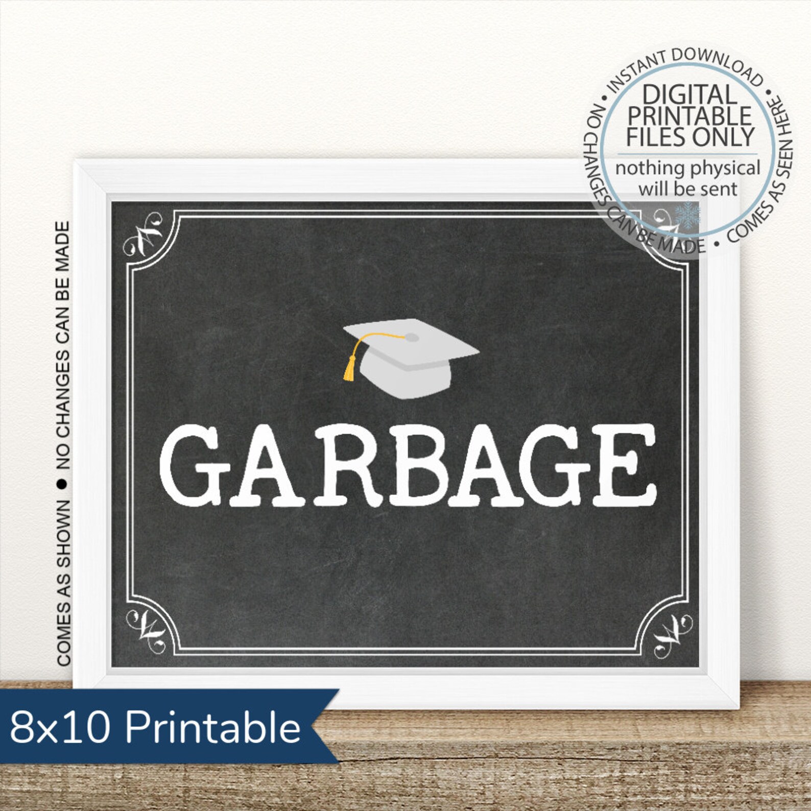 Graduation Party Sign Garbage Sign Clean Up Open House | Etsy